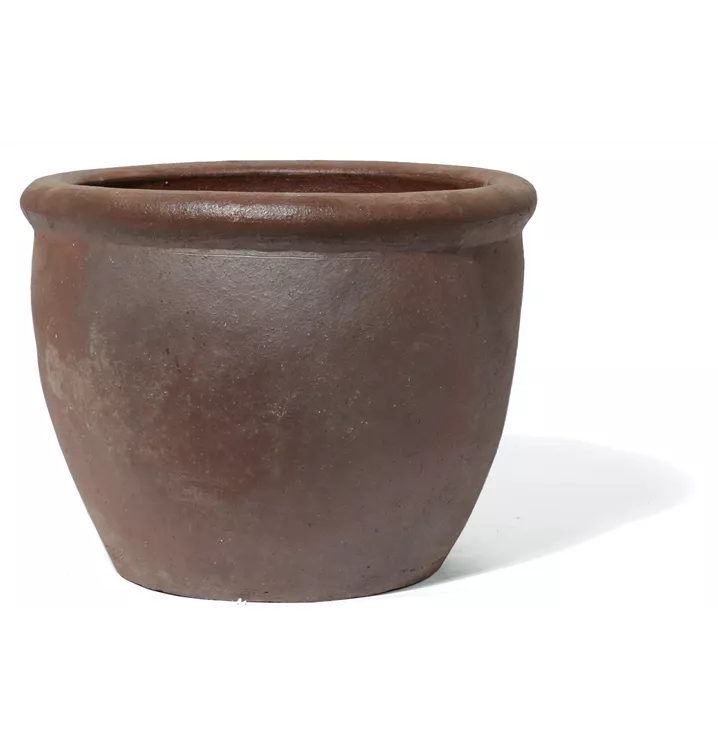 Gefäß Straubing, Kirschke Steinzeug Bison im Pflanzenshop